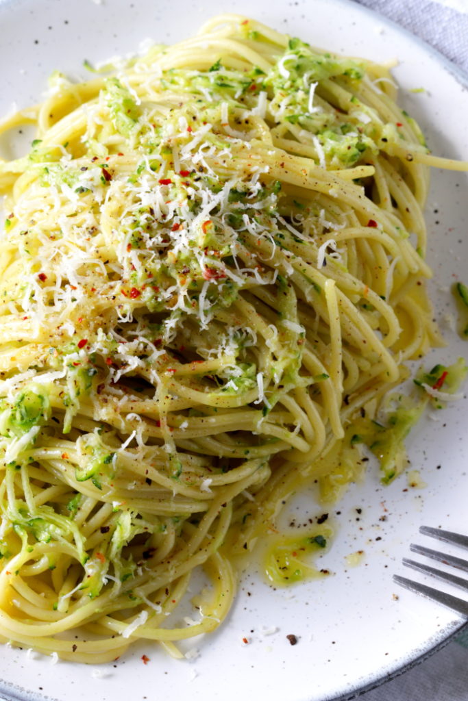 Easy Zucchini Glazed Spaghetti - Marisa's Italian Kitchen