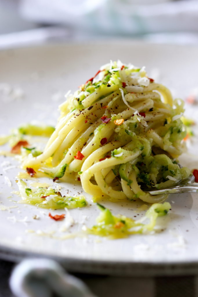 Easy Zucchini Glazed Spaghetti - Marisa's Italian Kitchen